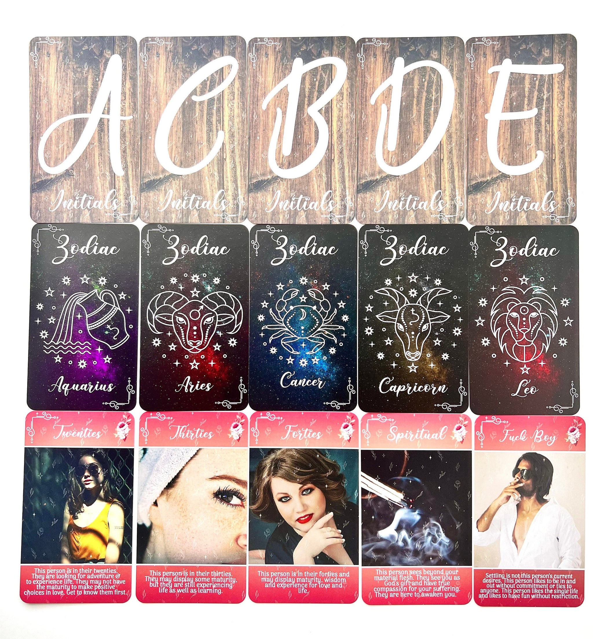 Mystic Initials & Traits Oracle Deck - Characteristics Personality Tar