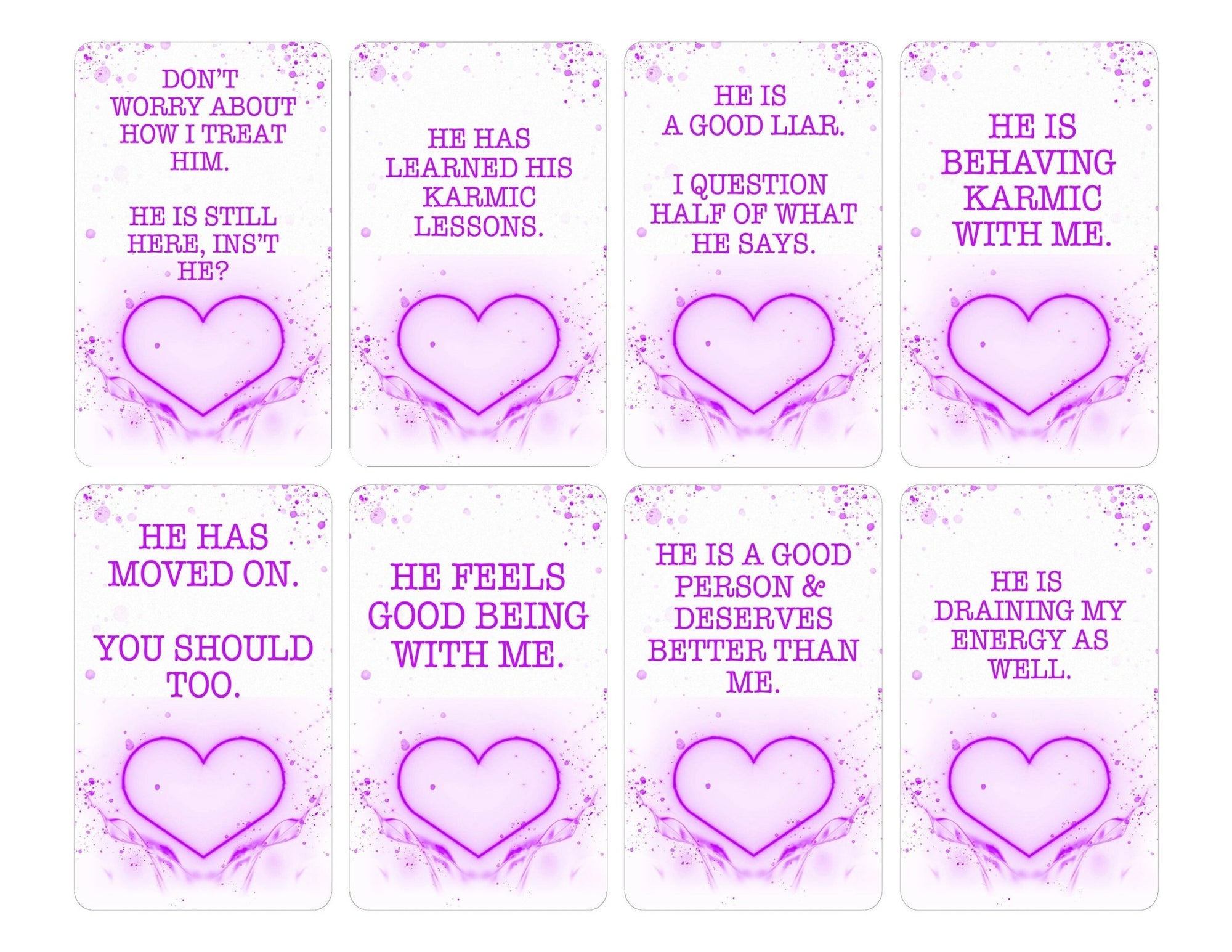 Karmic Confessions 1 Printable Oracle Deck | Digital | INSTANT DOWNLOA