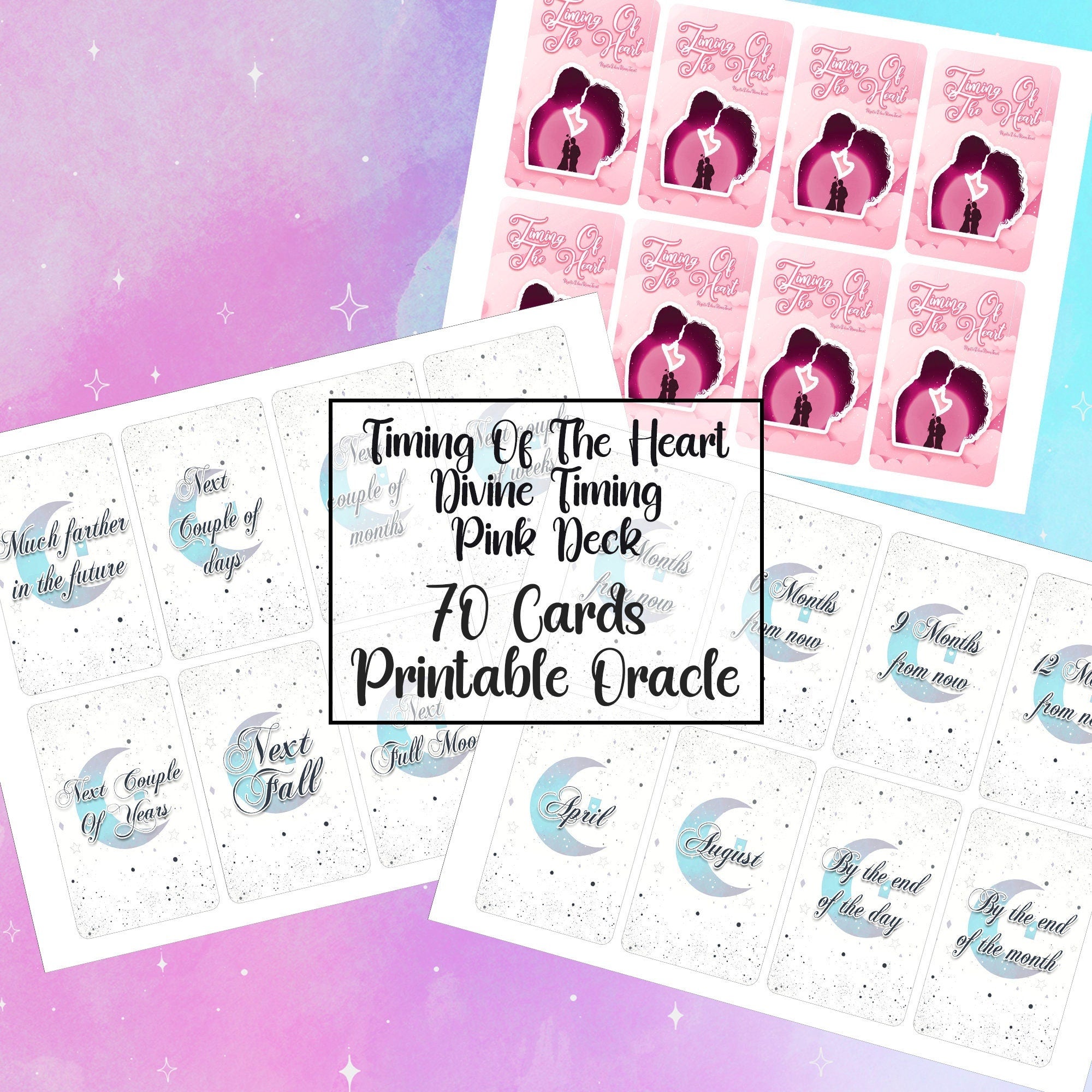Printable Oracle Cards Pink Timing Of The Heart Divine Timing - Digita